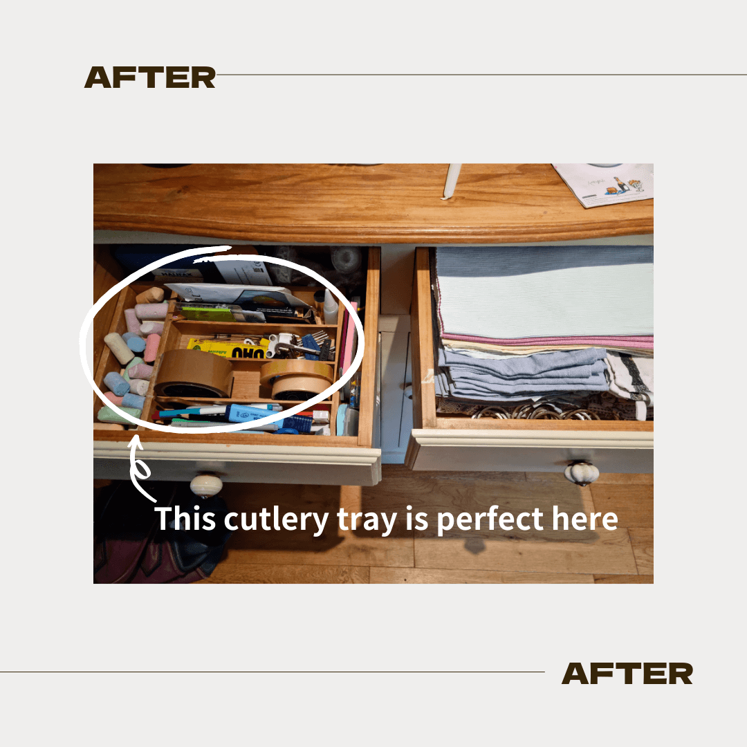 Using a cutlery tray is the easiest way to organise your drawers ...